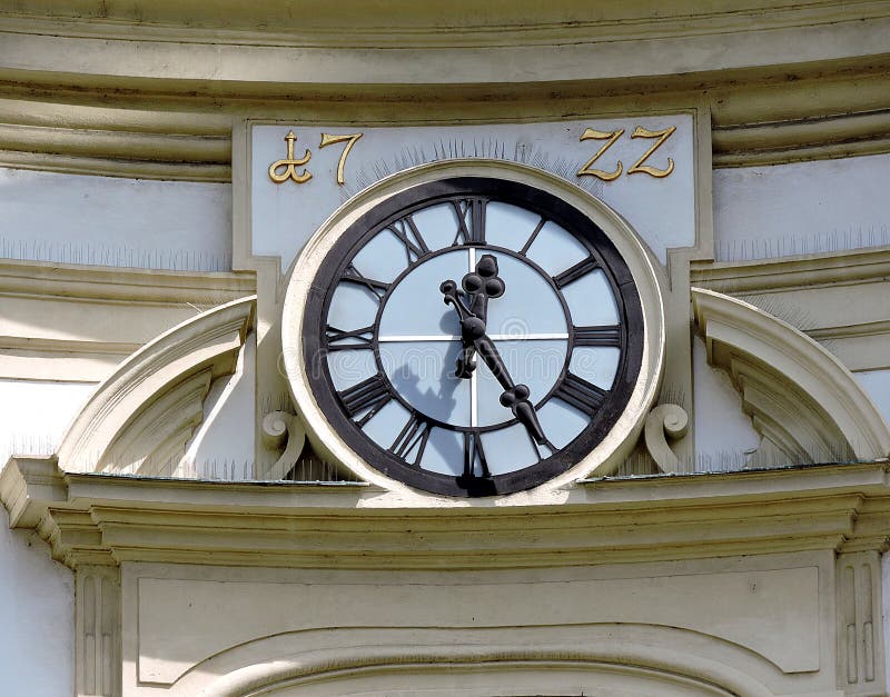 View of the Street Clock on the Building in Vienna, Austria Stock Image ...