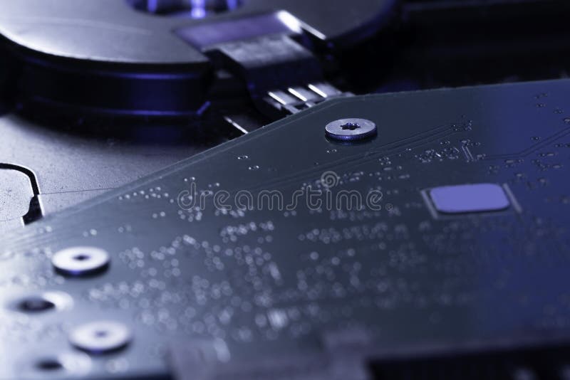 Details of an Internal Hard Disk Drivers. Close Up. Data, Hardware and ...