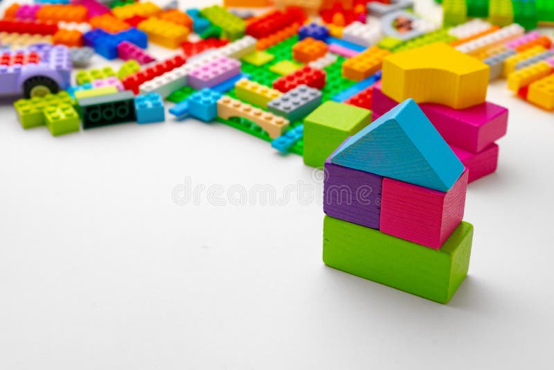 Details of Kids Plastic Constructor on White Background Stock Photo ...