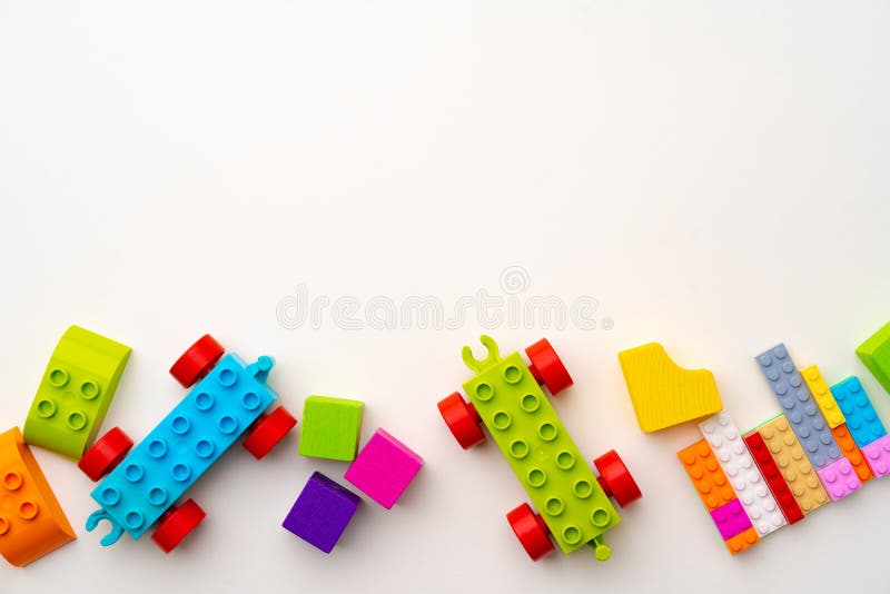 Details of Kids Plastic Constructor on White Background Stock Image ...