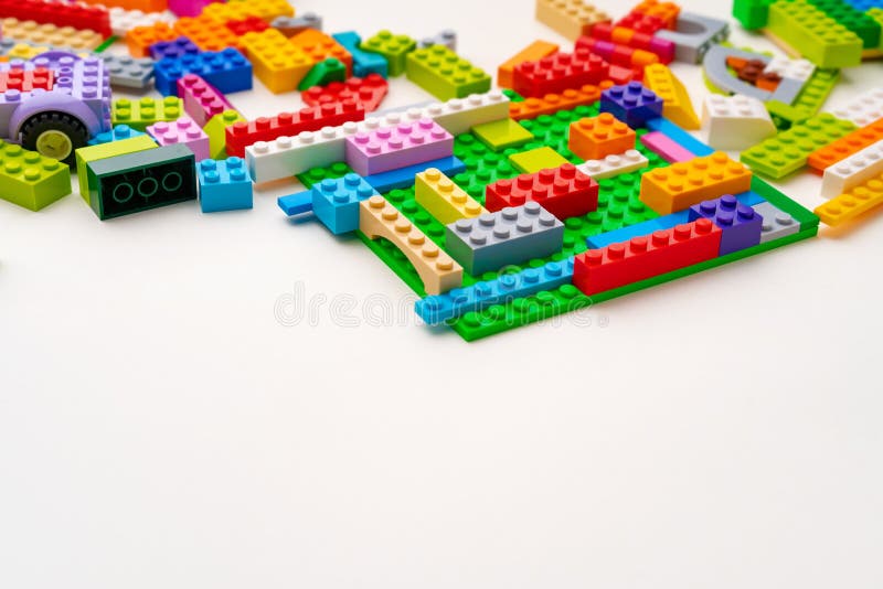 Details of Kids Plastic Constructor on White Background Stock Photo ...