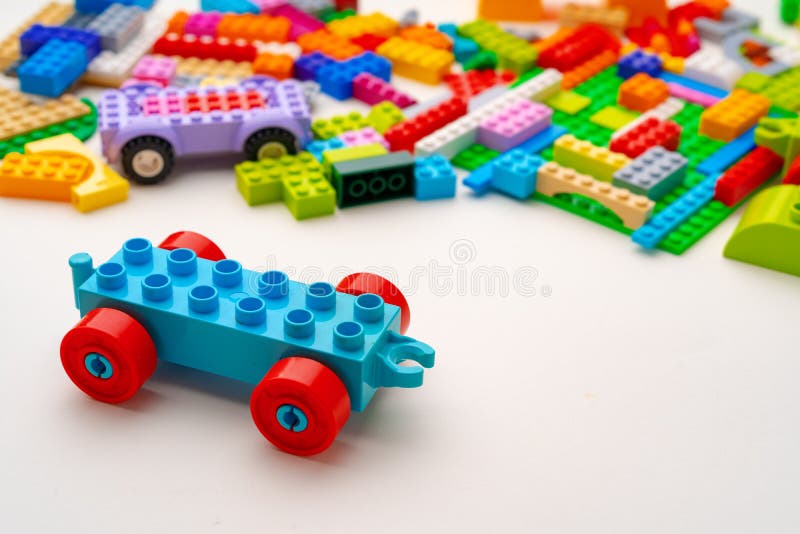 Details of Kids Plastic Constructor on White Background Stock Photo ...