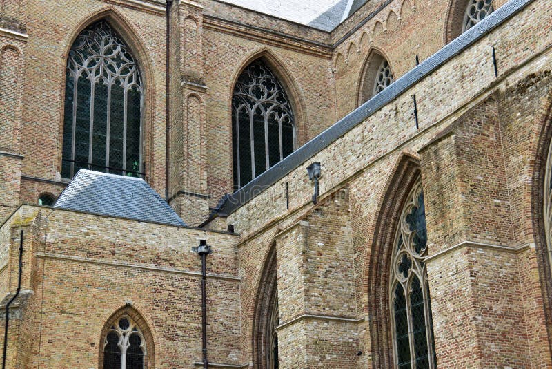 Details of a Large Church Building Stock Image - Image of brick ...