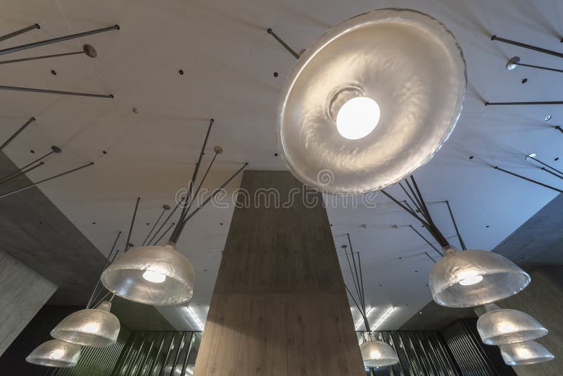 Lighting Decoration Hanging in Modern Interior Stock Photo - Image of ...