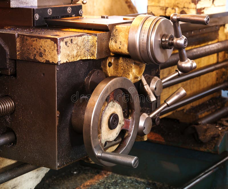 Details of a Machine, Old and Used.in the Factory Stock Image - Image ...