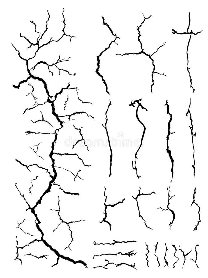 Many Lines of Crack Ground for Abstract Background on White Background ...