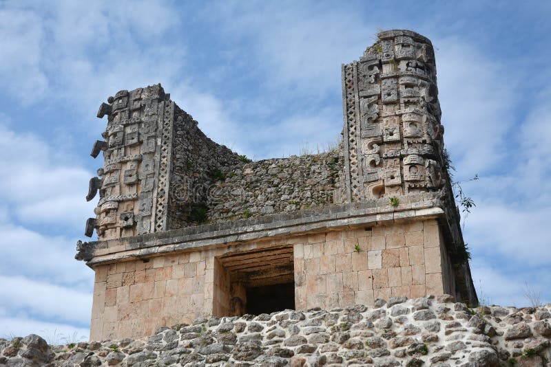 Details of Mayan Puuc Architecture Style - Uxmal, Mexico. Stock Image ...