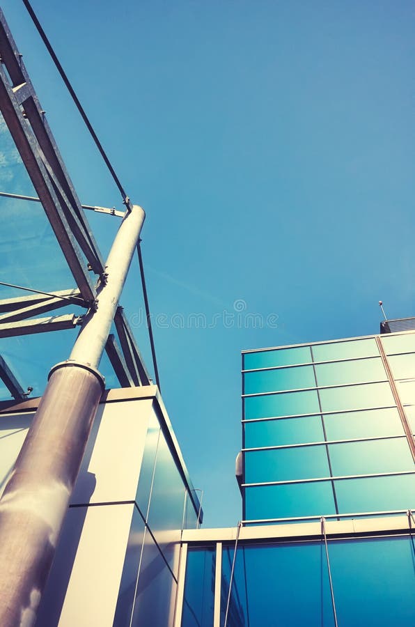 An Office Building with Rooftop Air Conditioning System Stock Photo ...