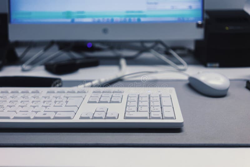 Details of the Modern White Keyboard Stock Image - Image of equipment ...