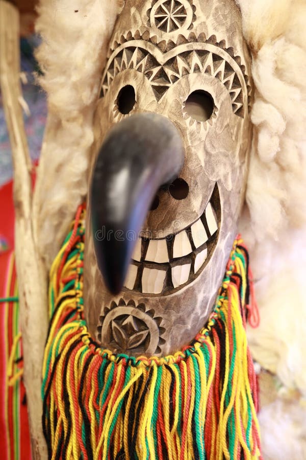 Wooden mummer masks stock image. Image of buffoon, annual - 176244745