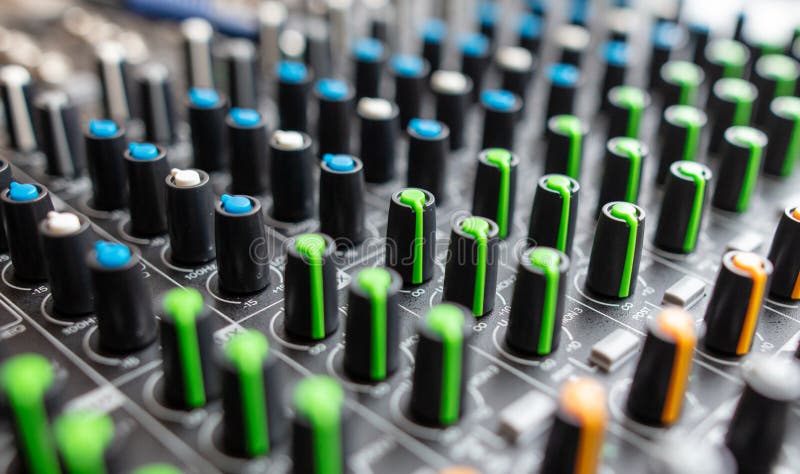 Details on the Music Console. Stock Photo - Image of closeup ...