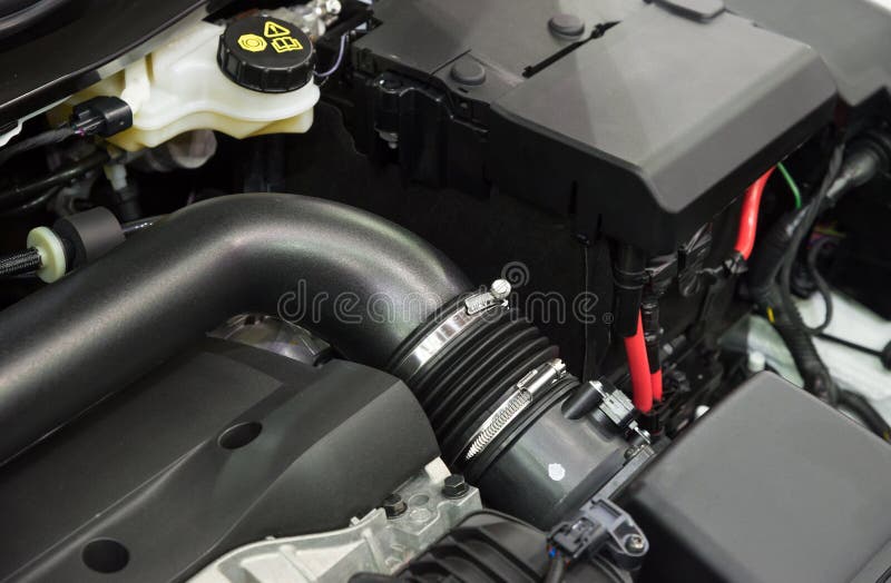 Details of a New Car Engine Stock Image - Image of factory, dark: 119485817