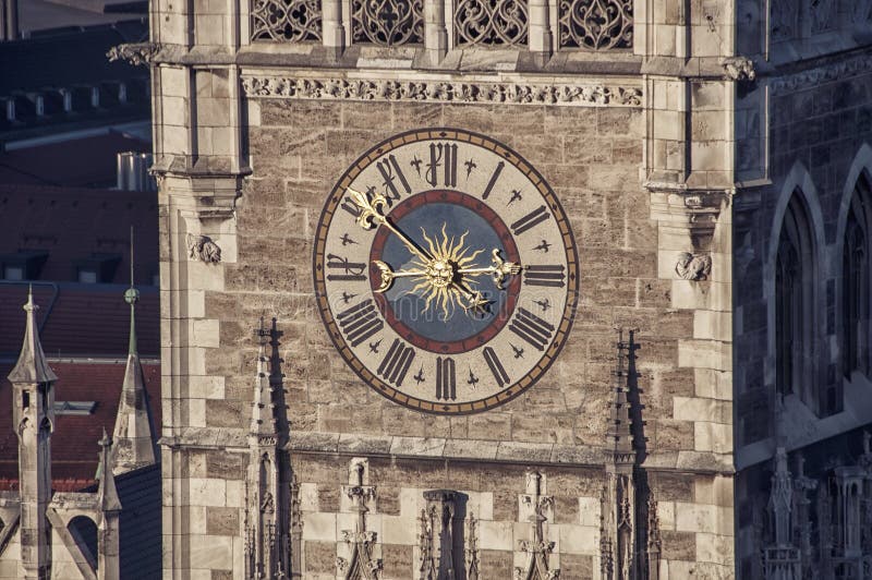 Details of New Town Hall in Munich Stock Image - Image of facade ...