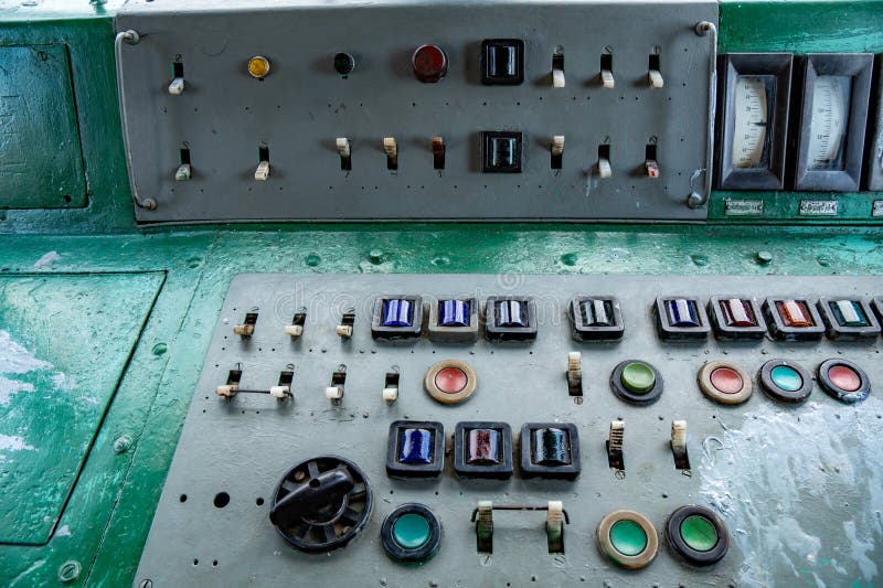 Details of an Old Rusty Train Control Panel Technology Mechanical ...