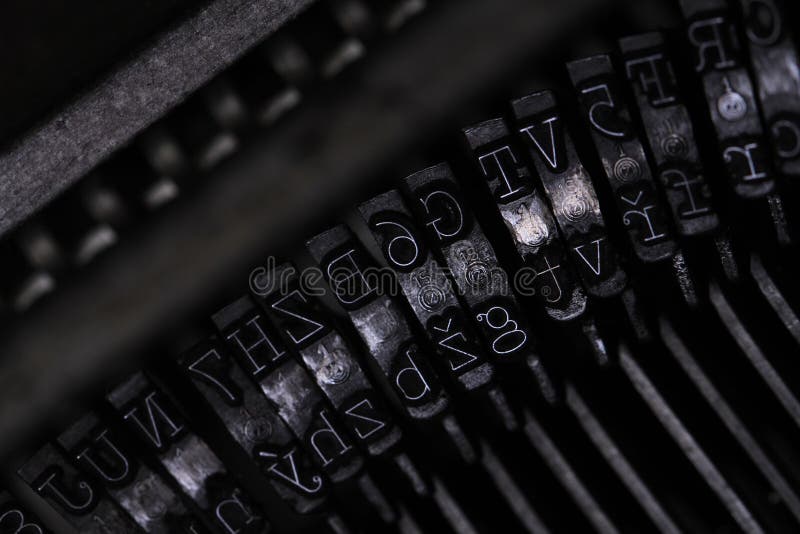 Details of Old Typing Machine Stock Image - Image of type, letter ...
