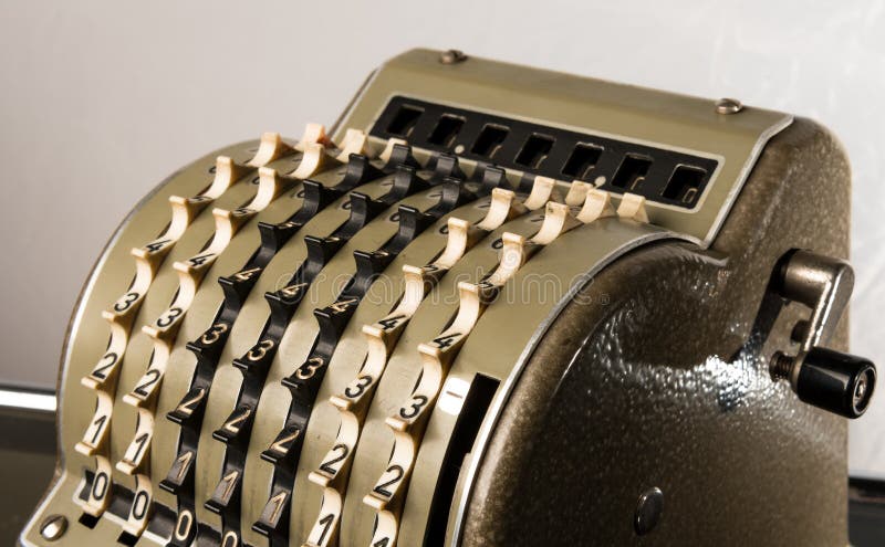 Details of a Old Vintage Mechanical Calculator Stock Photo - Image of ...