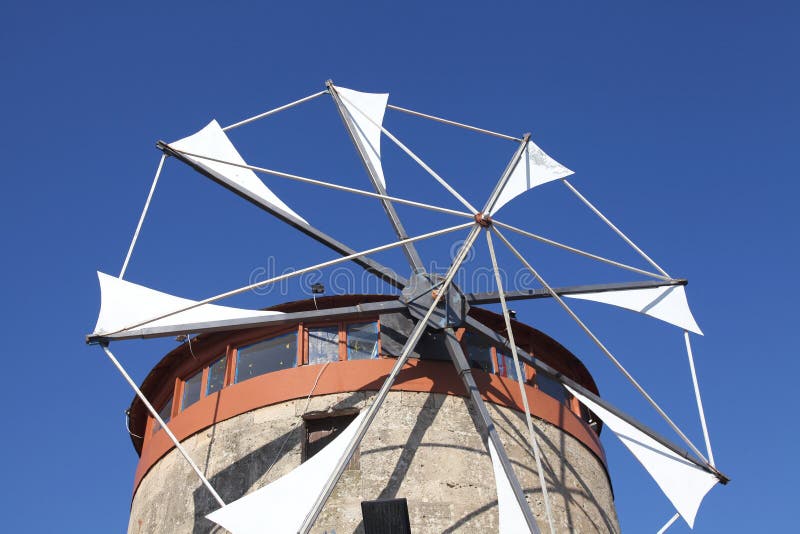 Details of an Old Windmill on Rhodes, Greece Stock Photo - Image of ...