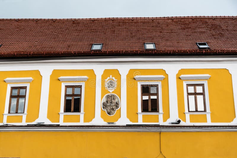 Details of an Old Yellow Building Stock Image - Image of building ...