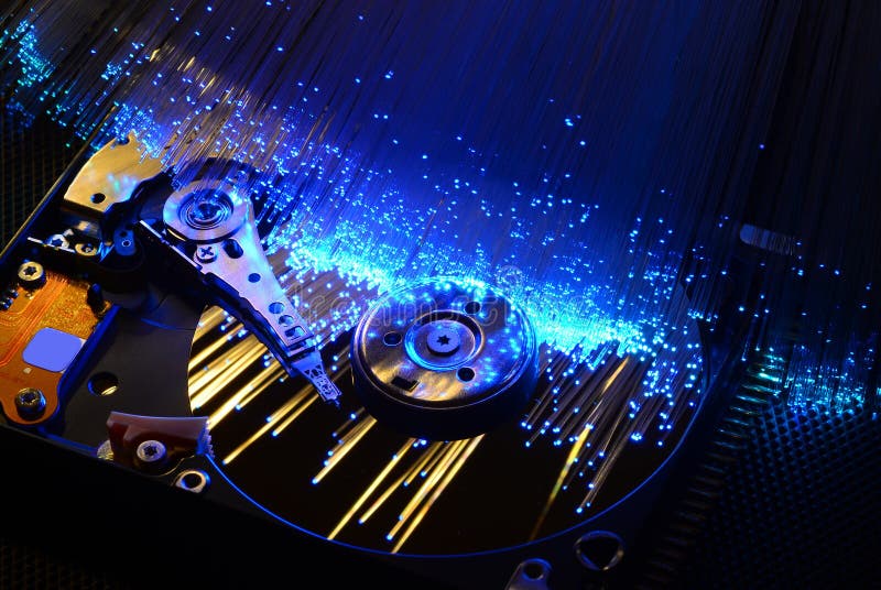 Hard Disk Drive With Abstract Color Reflection. Stock Photo - Image of ...
