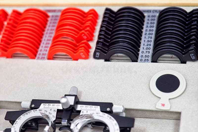 Details in the Ophthalmologist`s Office.Vision Check, Measurements ...