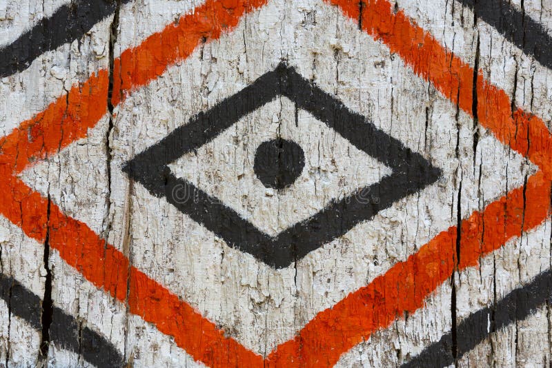 Details of Patterns Painted on Indigenous House, Manaus, Brazil Stock ...