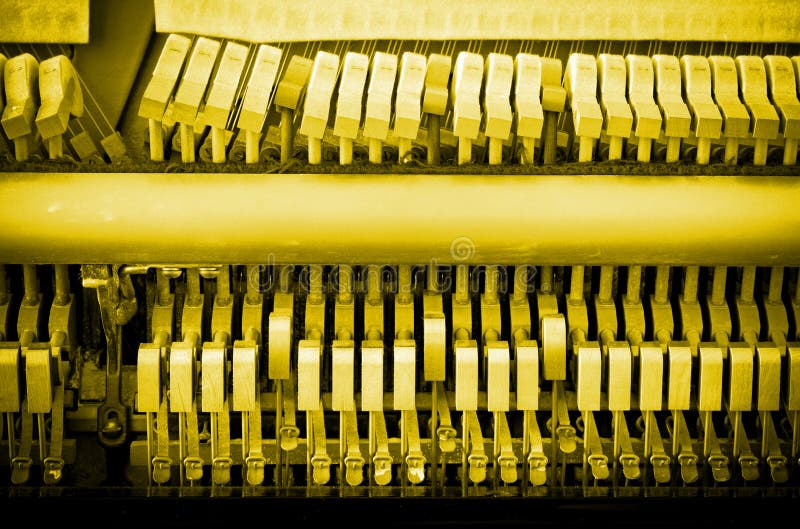 Details of Piano Mechanism Gavel - String, Pins and Hammers Stock Photo ...
