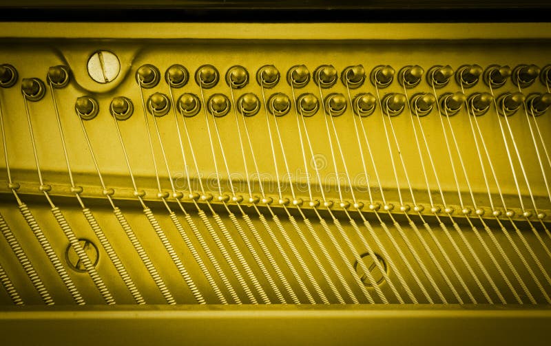 Details of Piano Mechanism Gavel - String, Pins and Hammers Stock Image ...