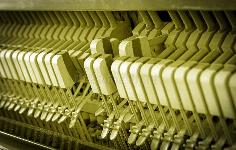 Details of Piano Mechanism Gavel - String, Pins and Hammers Stock Image ...