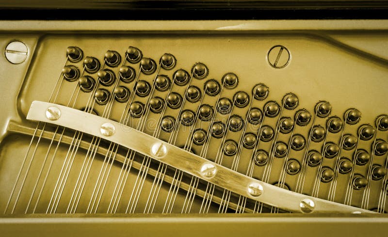 Details of Piano Mechanism Gavel - String, Pins and Hammers Stock Image ...