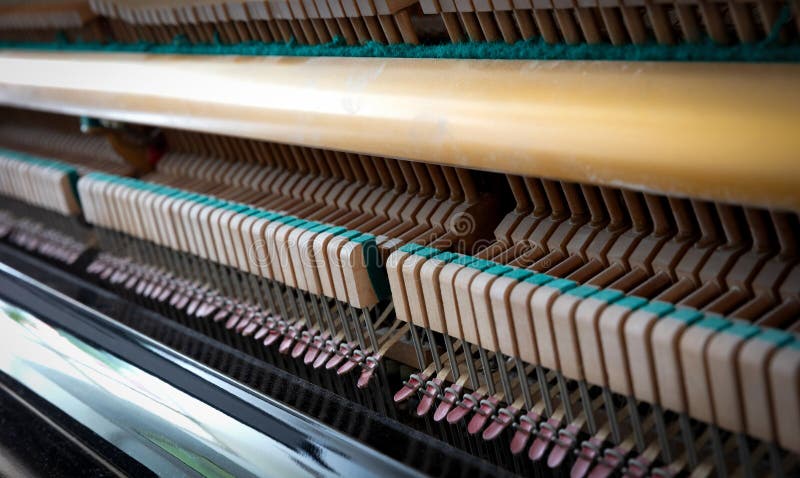 Details of Piano Mechanism Gavel - String, Pins and Hammers Stock Image ...