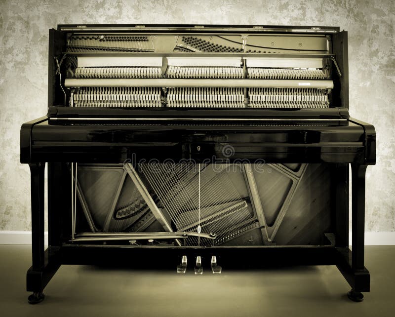 Details of Piano Mechanism Gavel - String, Pins and Hammers Stock Image ...