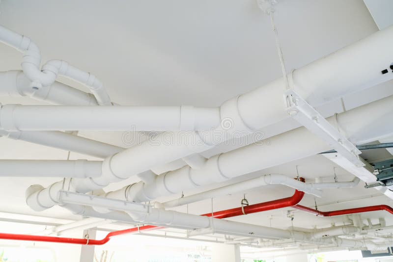 Pipe Water Under the Ceiling Stock Image - Image of devious, floor ...