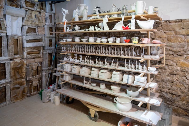 Details from a Porcelain Making Workshop Showing the Process of Making ...