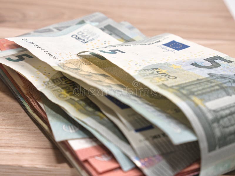 Details Recordings of Euro Banknotes of the Different Size and Shape ...