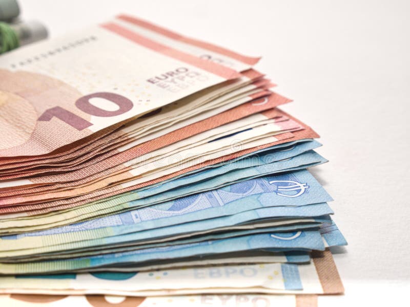 Details Recordings of Euro Banknotes of the Different Size and Shape ...