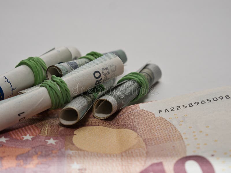 Details Recordings of Euro Banknotes of the Different Size and Shape ...