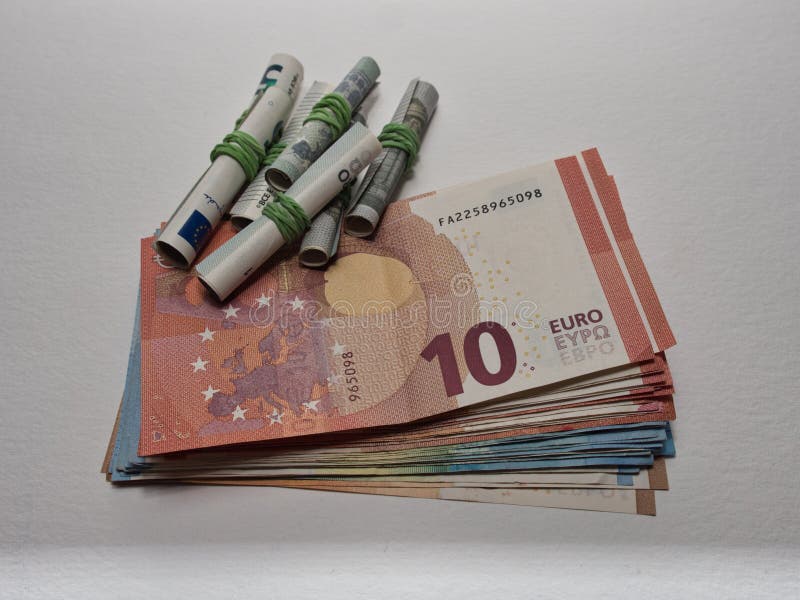 Details Recordings of Euro Banknotes of the Different Size and Shape ...