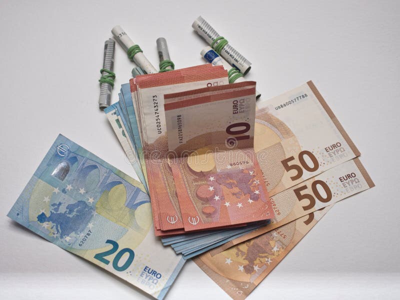 Details Recordings of Euro Banknotes of the Different Size and Shape ...