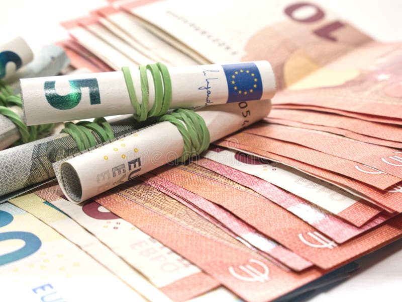 Details Recordings of Euro Banknotes of the Different Size and Shape ...