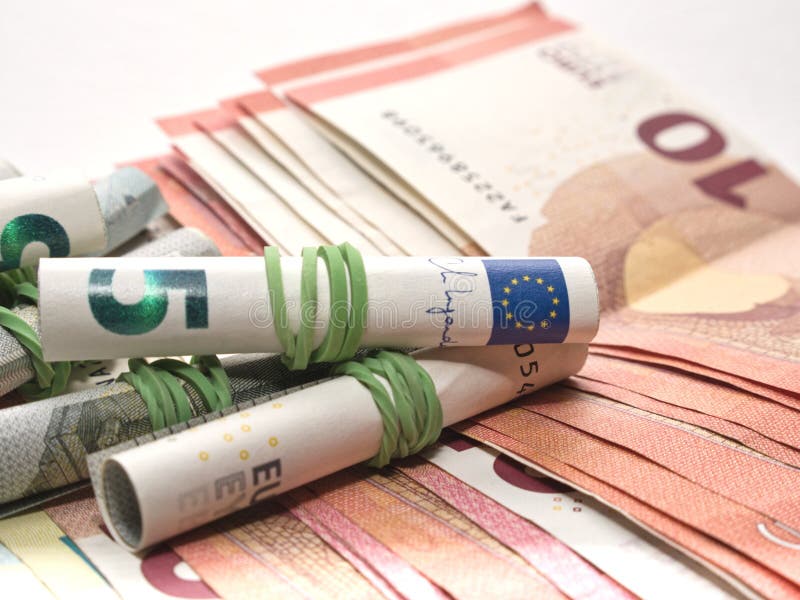 Details Recordings of Euro Banknotes of the Different Size and Shape ...