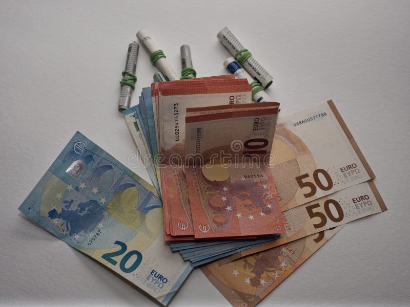 Details Recordings of Euro Banknotes of the Different Size and Shape ...