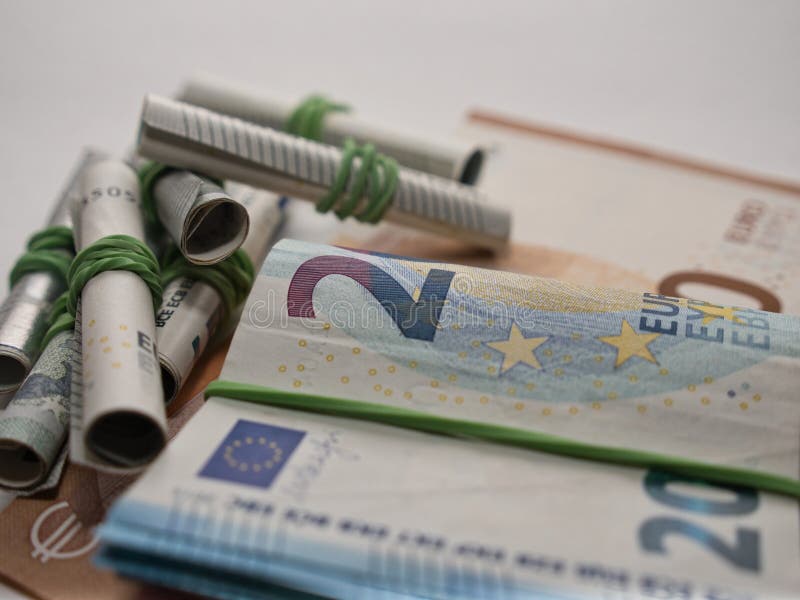 Details Recordings of Euro Banknotes of the Different Size and Shape ...