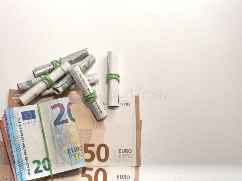 Details Recordings of Euro Banknotes of the Different Size and Shape ...