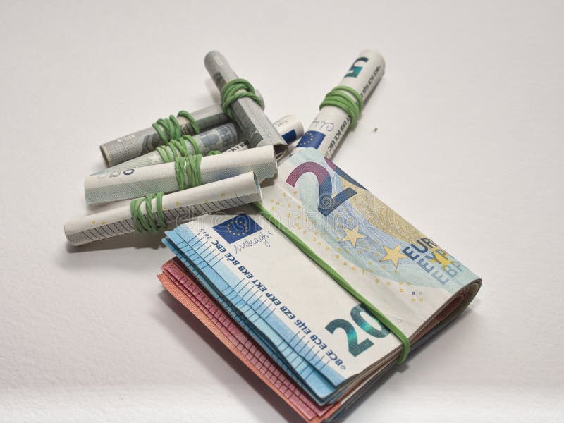 Details Recordings of Euro Banknotes of the Different Size and Shape ...