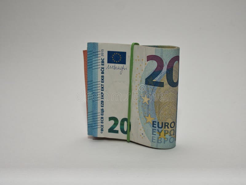 Details Recordings of Euro Banknotes of the Different Size and Shape ...