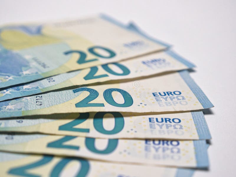 Details Recordings of Euro Banknotes of the Different Size and Shape ...