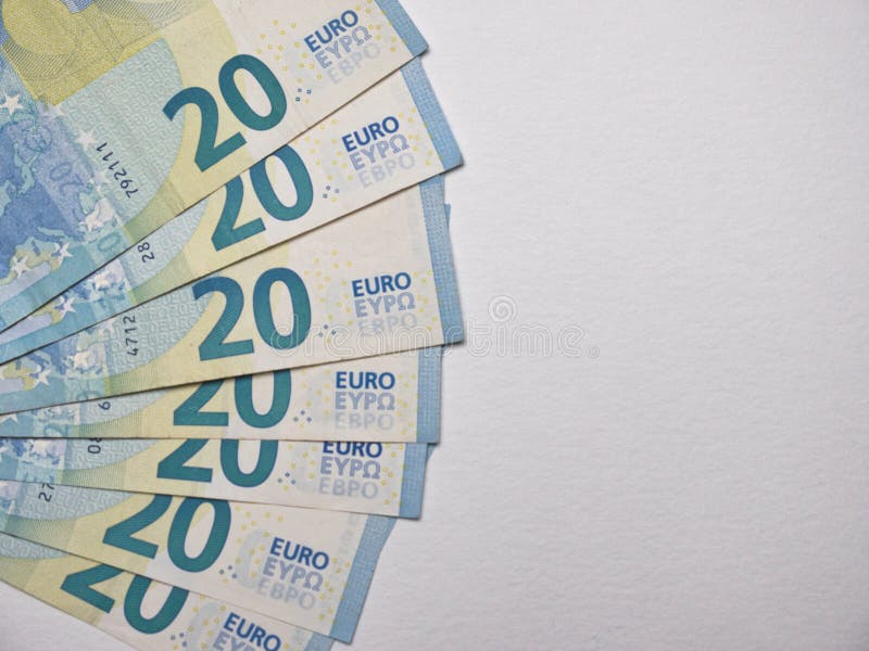 Details Recordings of Euro Banknotes of the Different Size and Shape ...