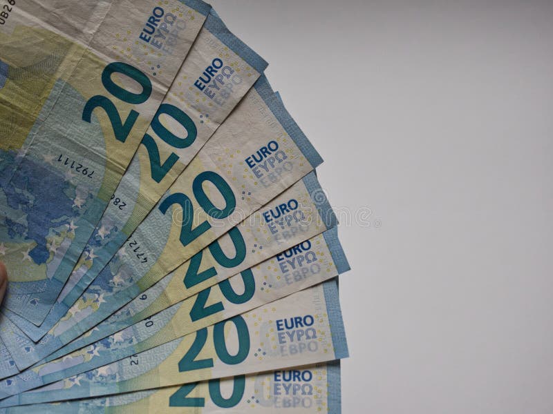 Details Recordings of Euro Banknotes of the Different Size and Shape ...