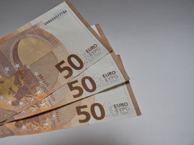 Details Recordings of Euro Banknotes of the Different Size and Shape ...