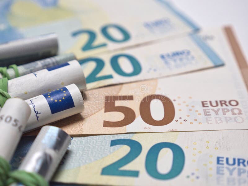 Details Recordings of Euro Banknotes of the Different Size and Shape ...